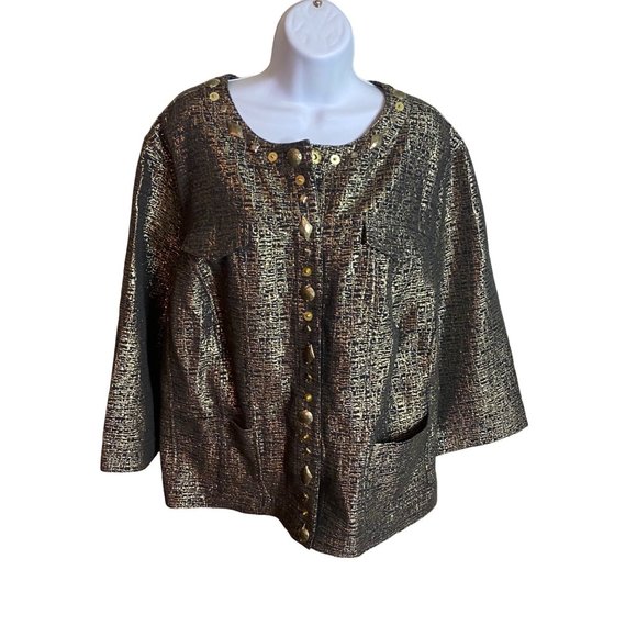 Ruby Rd. | Jackets & Coats | Ruby Rd Woman Studded Jacket Gold And ...